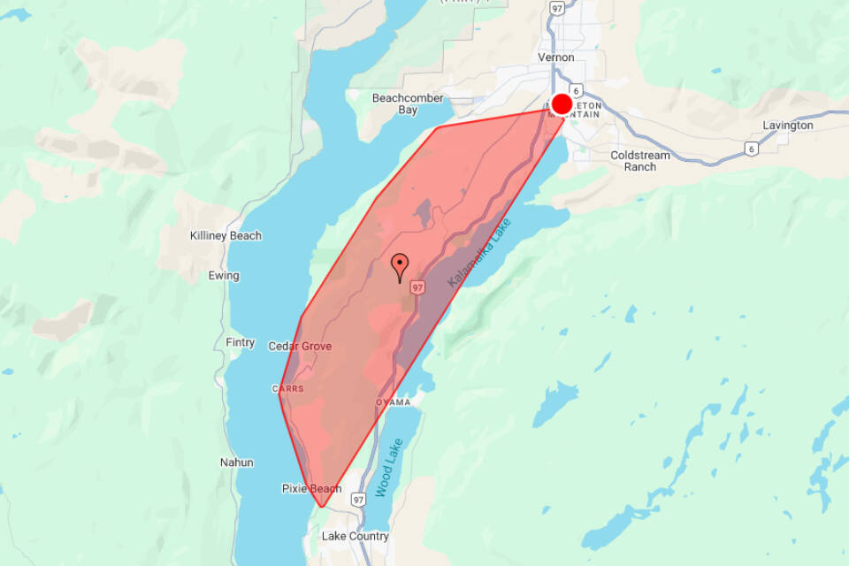 Power outage affecting more than 2,000 from Vernon to Lake Country ...